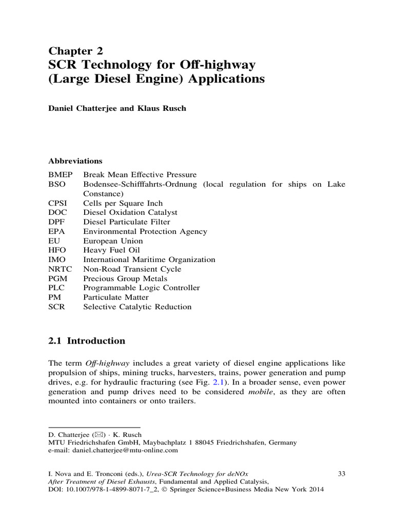 SCR Technology for Large Diesel Engines | PDF | Diesel Engine | Exhaust Gas