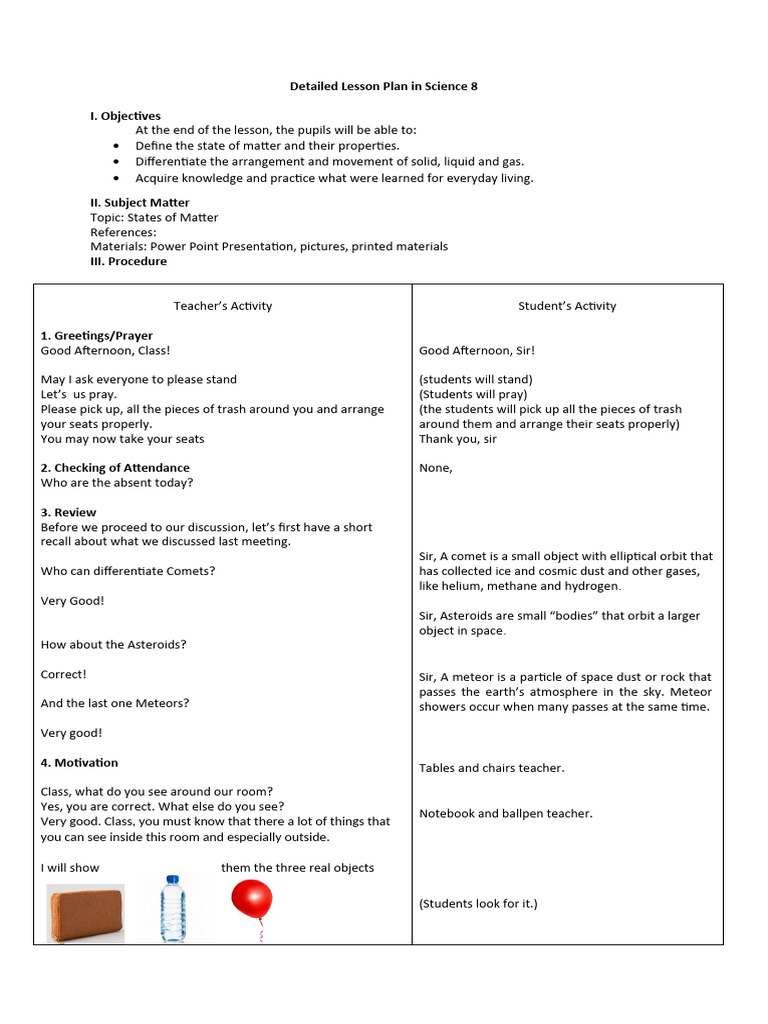 572749363-Detailed-Lesson-Plan-in-Science-8-MATTER | PDF | Gases | Liquids