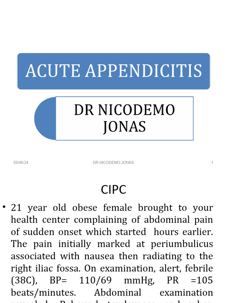 SESSION 2 - Acute Appendicitis | PDF | Digestive Diseases | Causes Of Death
