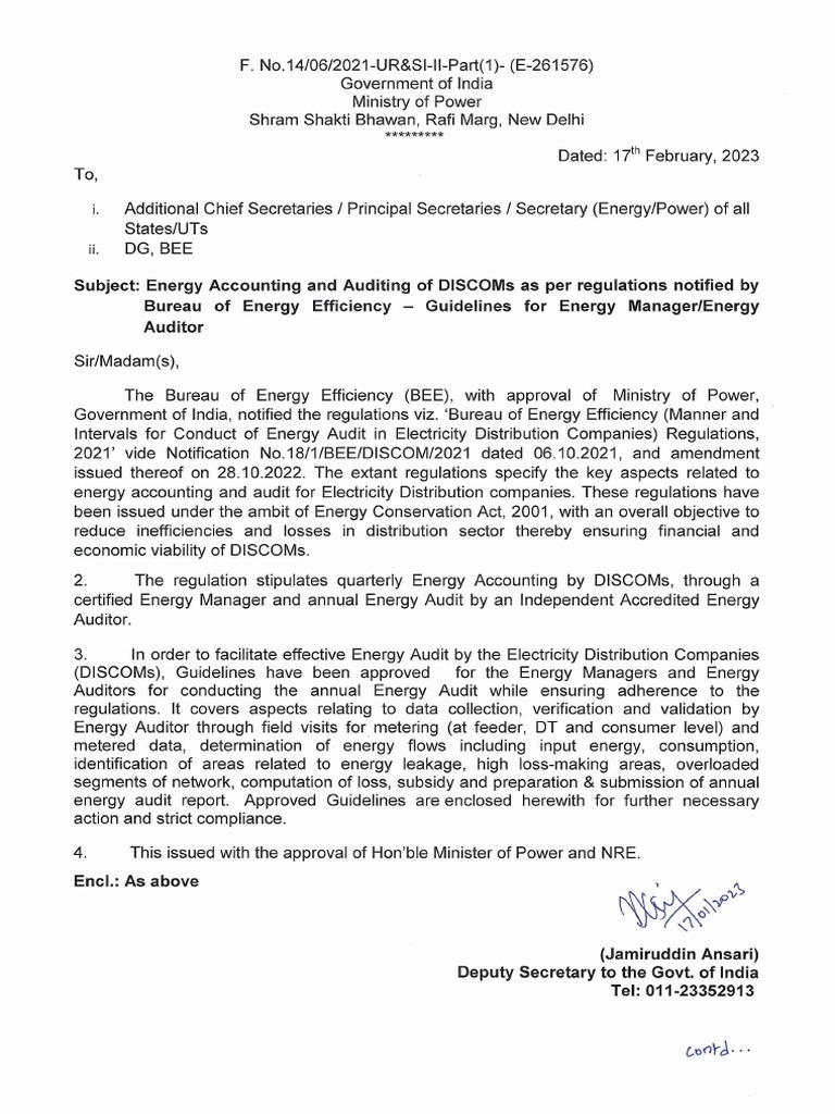Energy Audit Guidelines for DISCOMs | PDF | Audit | Financial Audit