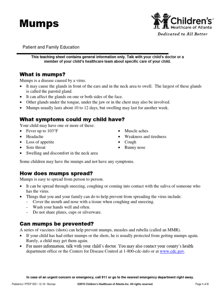 Mumps | PDF | Diseases And Disorders | Medical Specialties