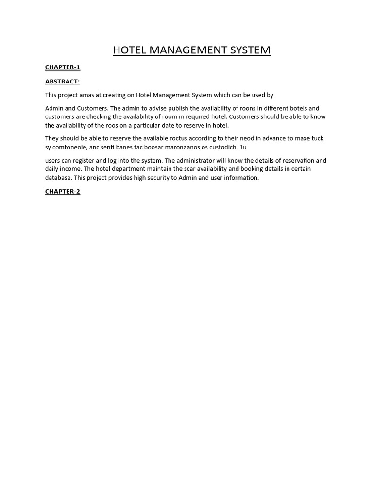 Hotel Management System | PDF | Computer Science | Software