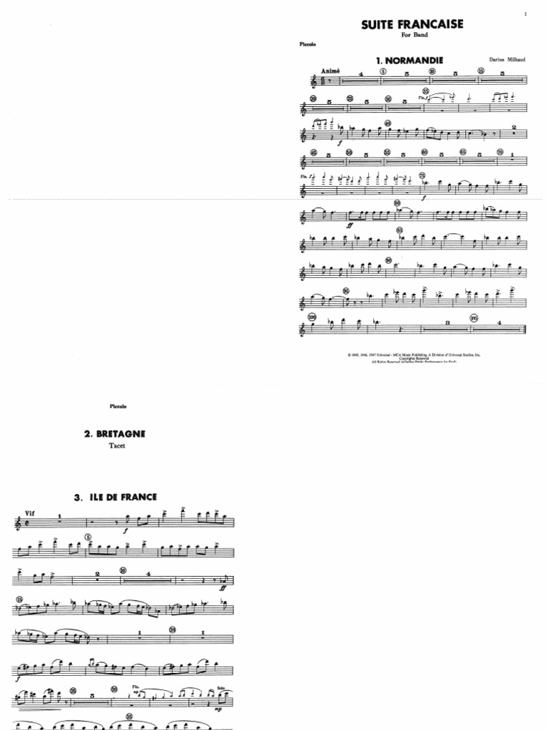 Milhaud - Suite Francaise - Maderas | PDF
