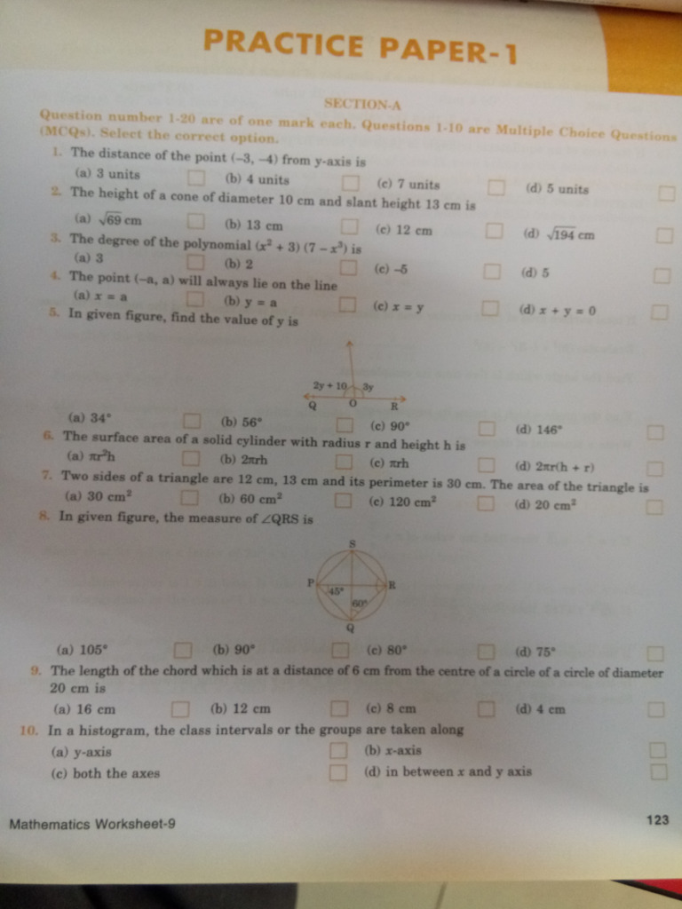 Grade 9 Practice Paper 1 | PDF