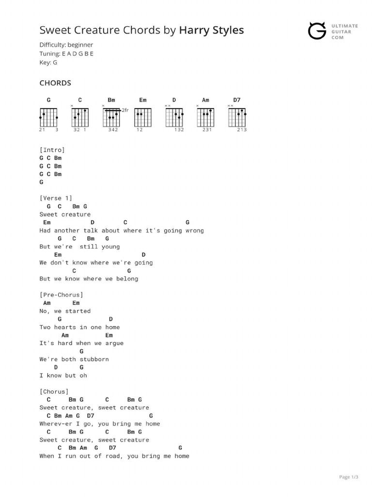 Sweet Creature Chords | PDF