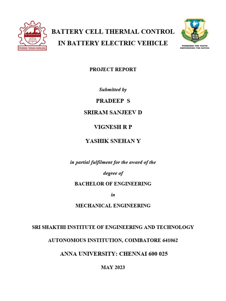 B1 - REPORT - Battery Cell Thermal Control in Battery Electric Vehicle ...