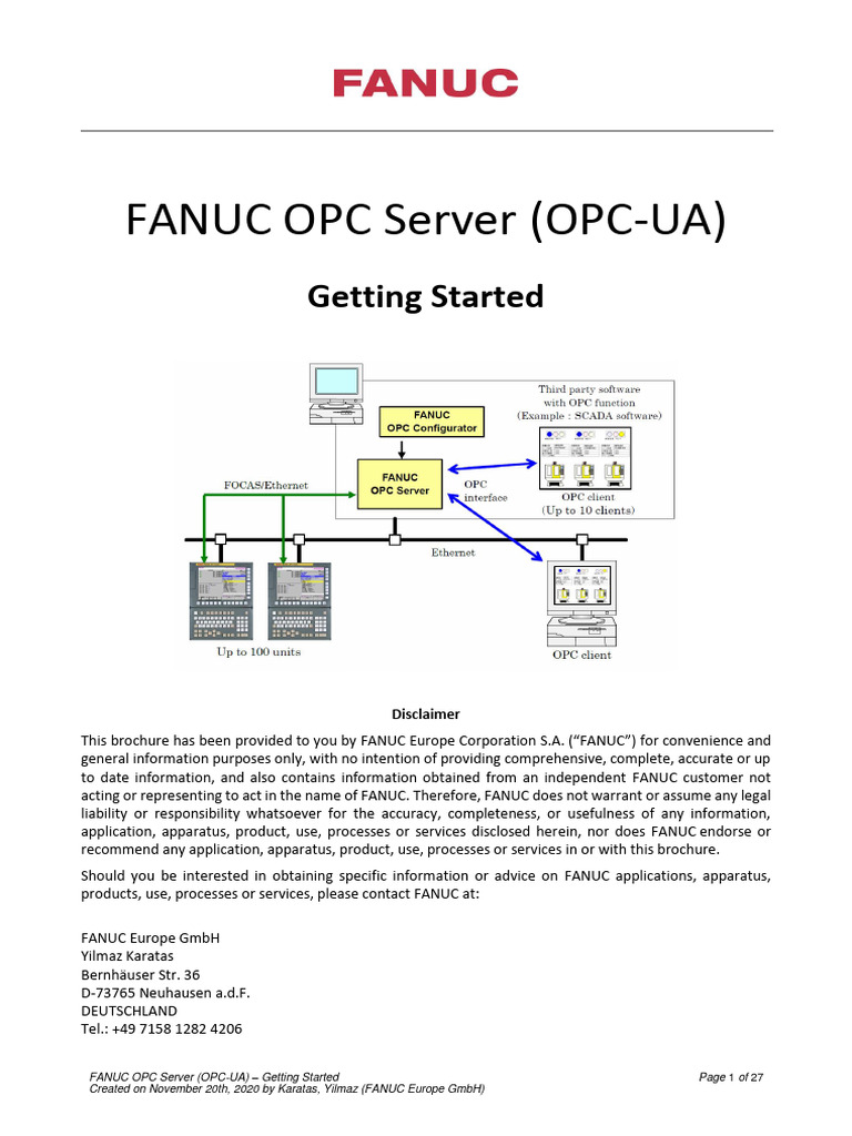 FANUC OPC UA Server Setup Guide | PDF | System Software | Software