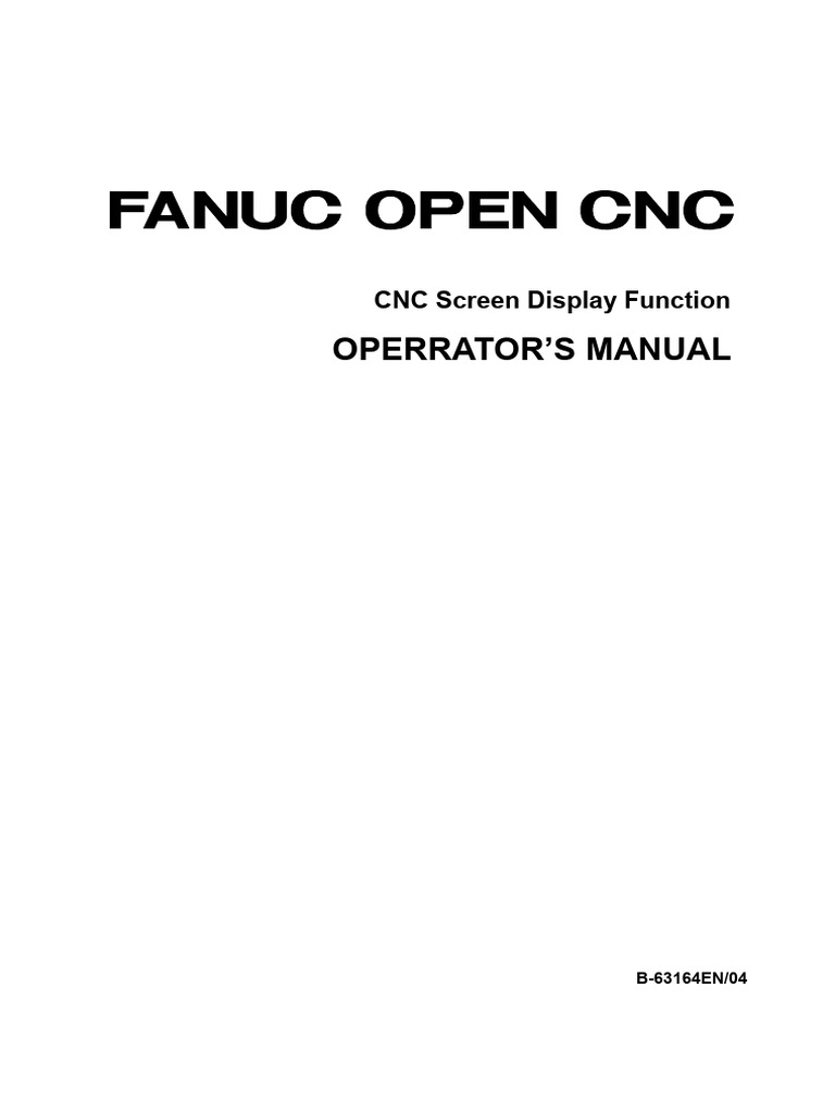 Fanuc Screen Display Manual | PDF | Input/Output | Personal Computers