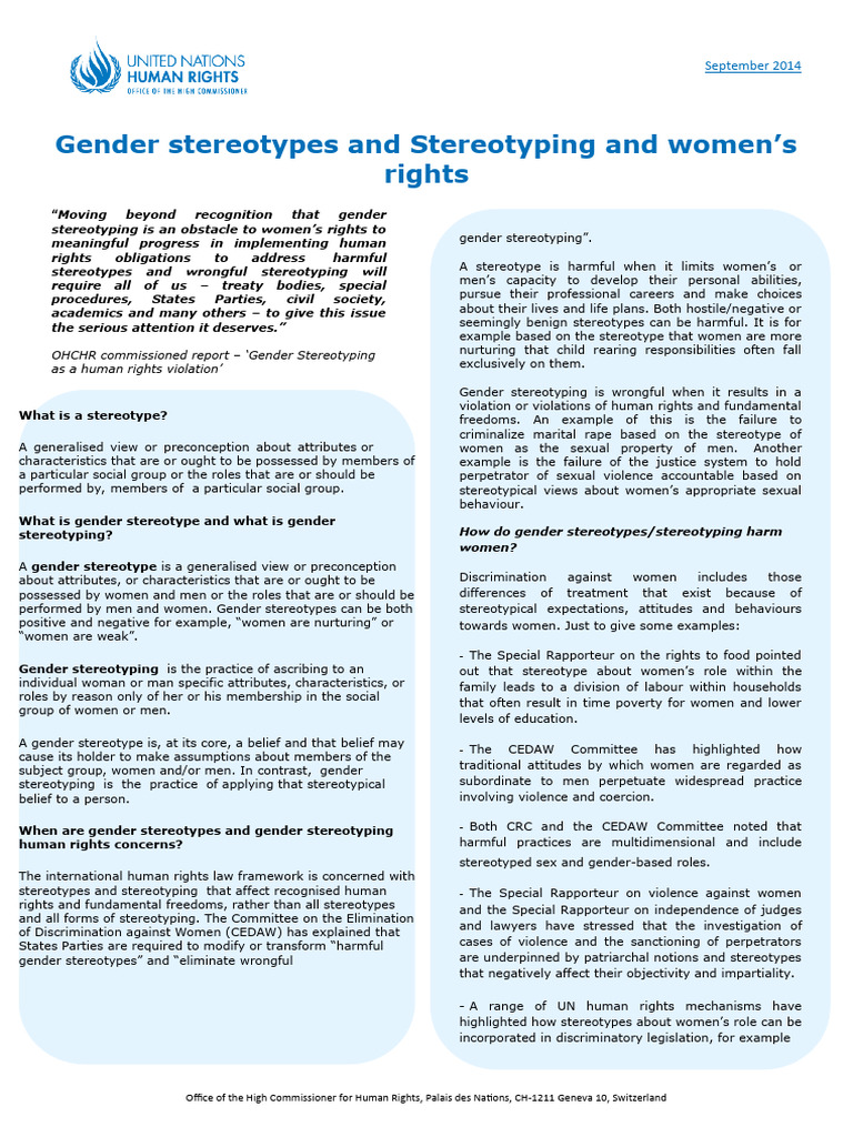 Gender Stereotyping | PDF | Gender | Gender Studies