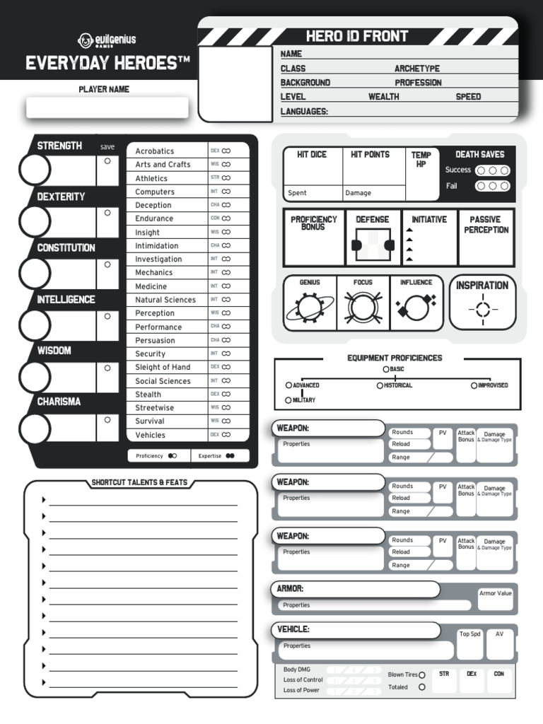 EDH - Character Sheet | PDF | Vehicles