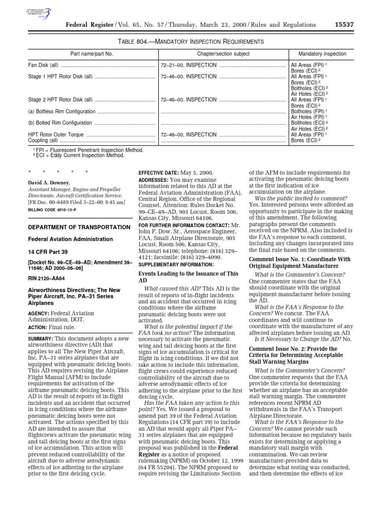 Federal Register / Vol. 65, No. 57 / Thursday, March 23, 2000 / Rules ...