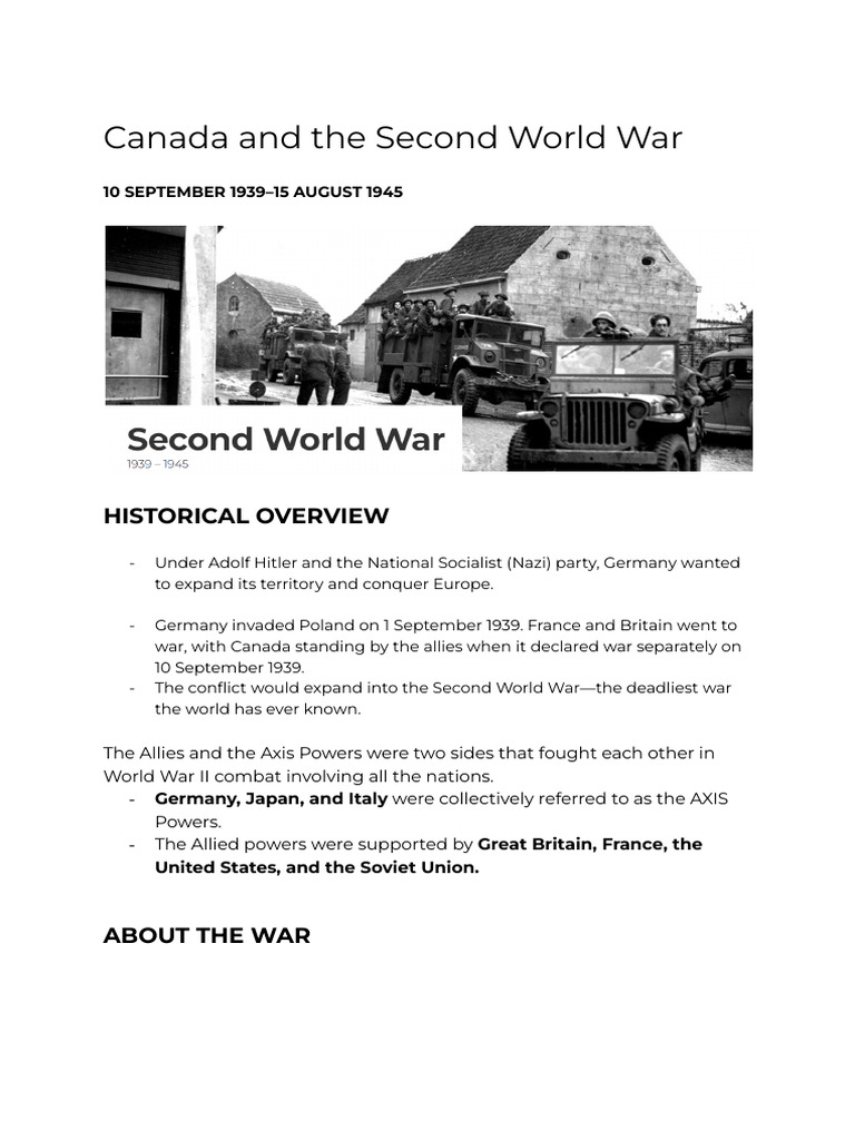 Canada's Role in WWII | PDF | World War II | Operation Overlord