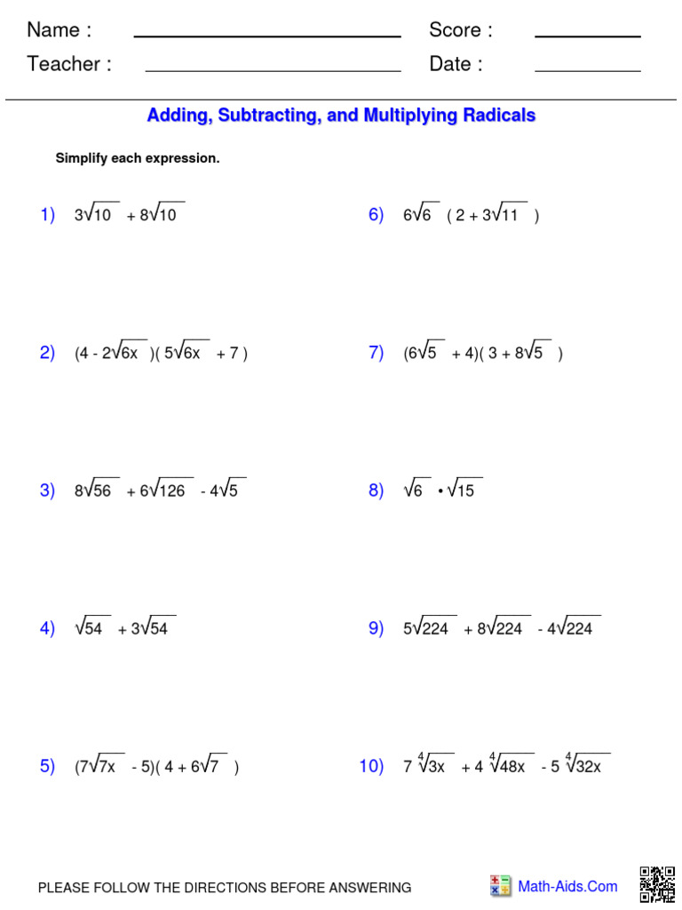 Algebra2 Radicalsops - PL | PDF | Teaching Methods & Materials