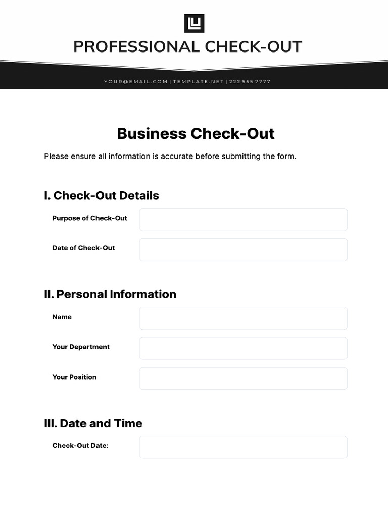Business Check-Out | PDF