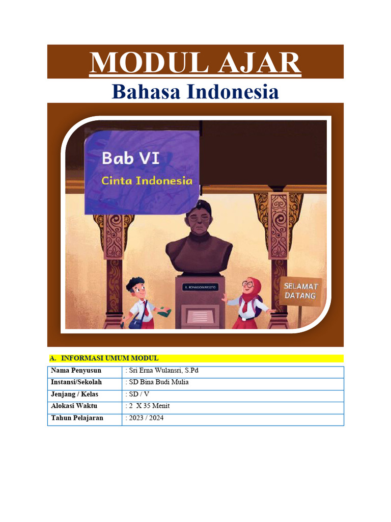 BAB 6 - MA B Indo Kls 5 | PDF | Ilmu Sosial | Seni & Disiplin Bahasa