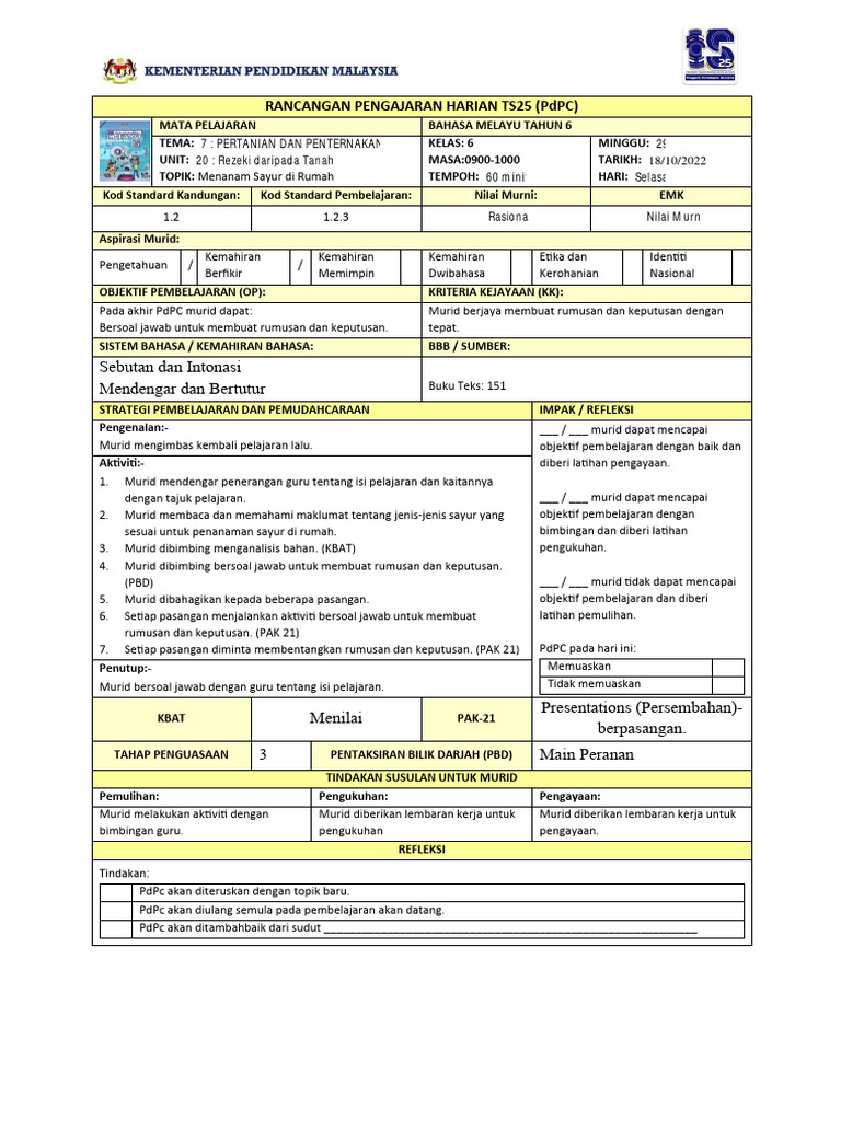 BM THN 6 TS25 (Unit 20) | PDF