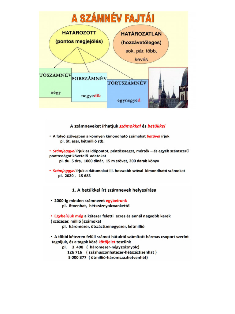 Számnév, 7. Oszt. | PDF