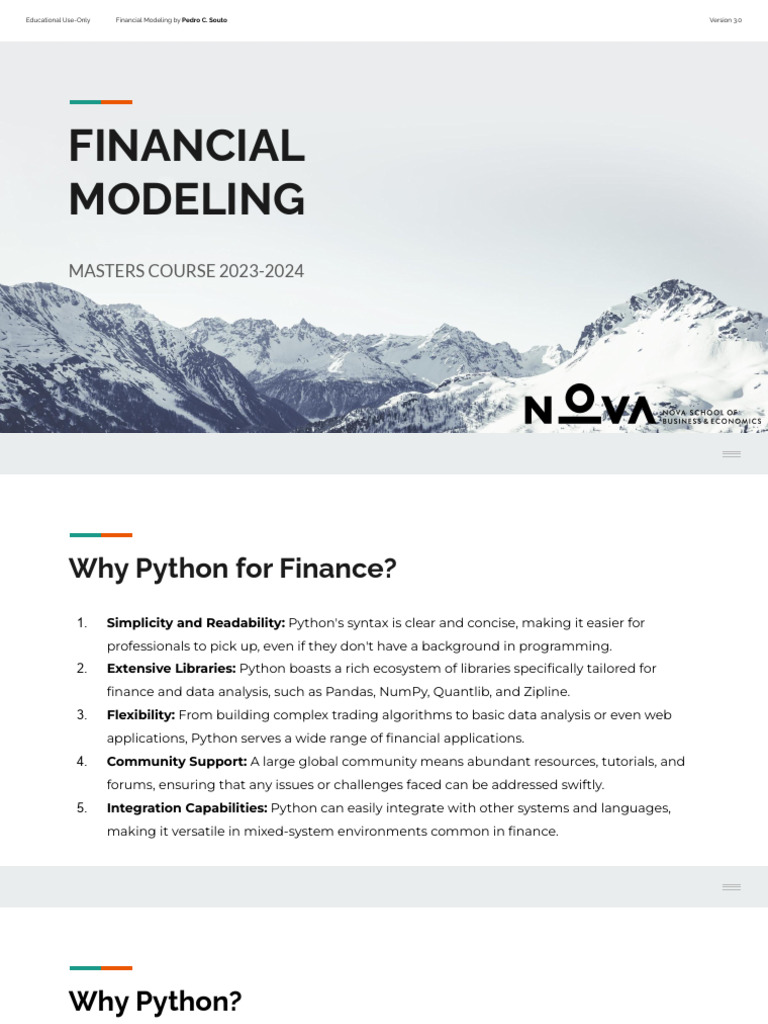 FinModel - Slides 03 - v3.0.3 | PDF | Computer Programming | Python (Programming Language)