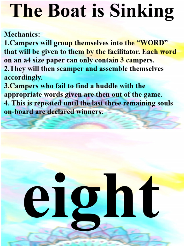 The Boat Is Sinking Mechanics | PDF