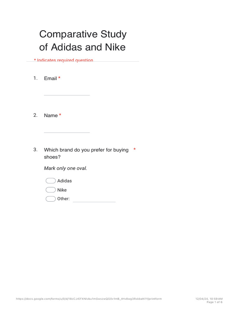Comparative Study of Adidas and Nike | Download Free PDF | Nike | Adidas