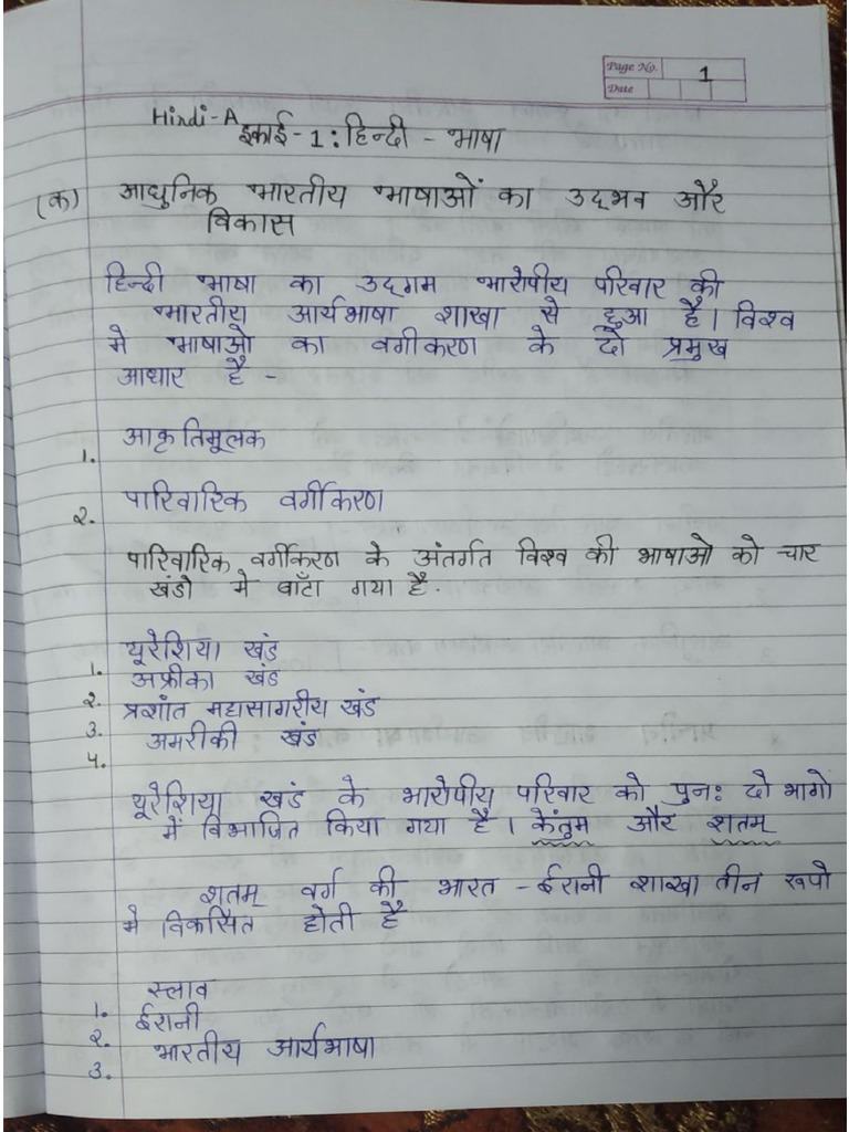 Hindi A Notes | PDF