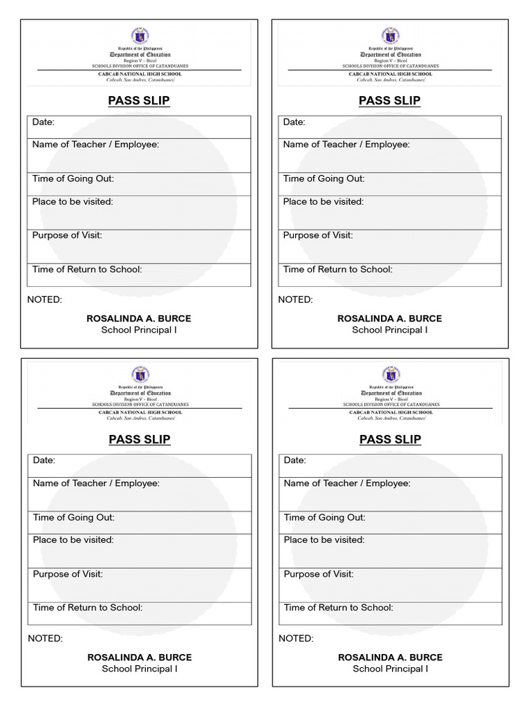 Pass Slip 2024 | PDF