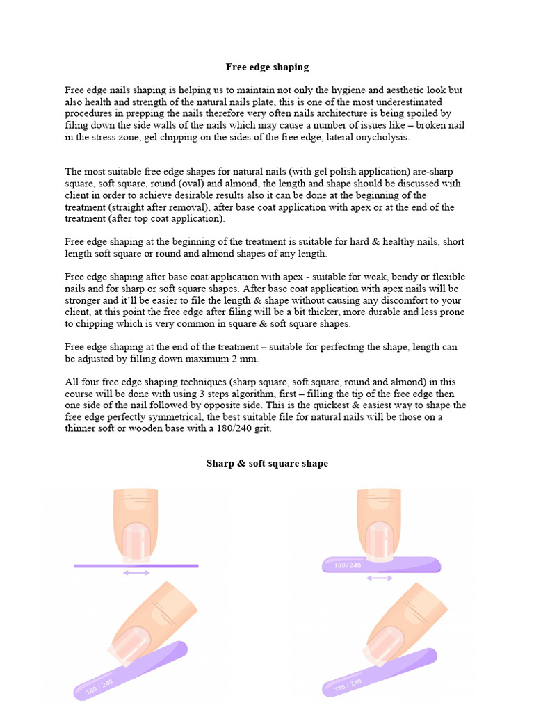 Free Edge Nail Shaping Techniques | PDF