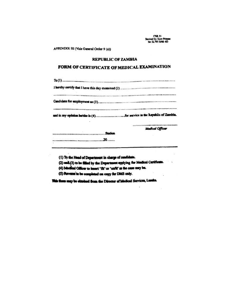 GRZ Medical Form | PDF