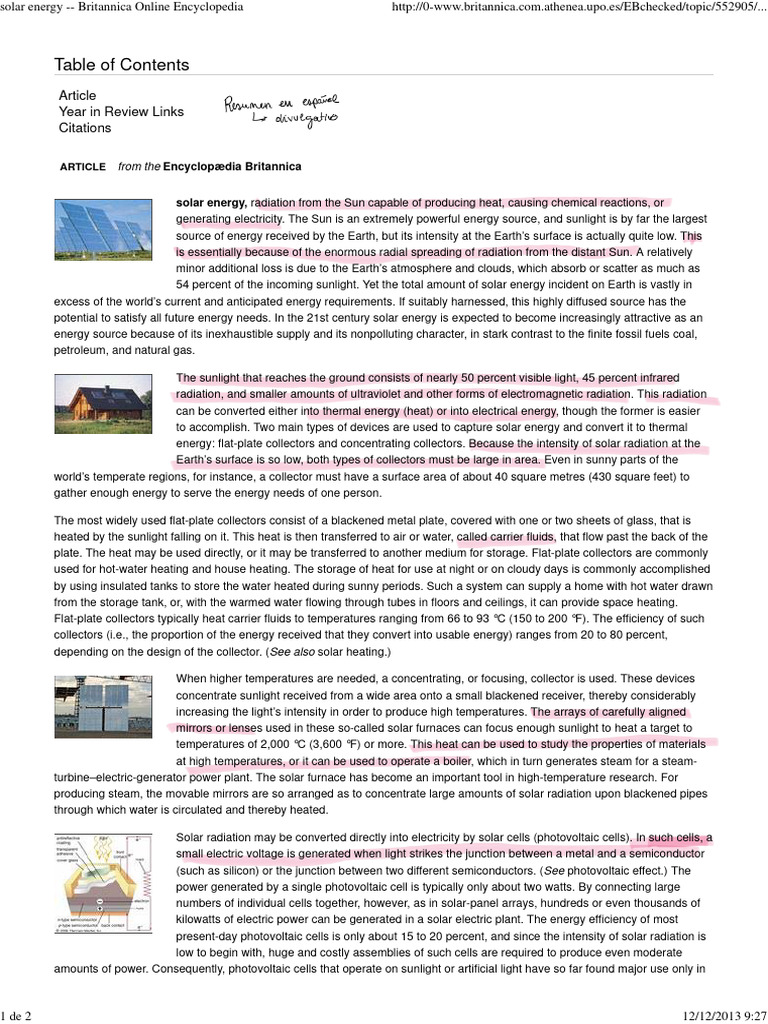 Solar Energy - Britannica Online Encyclopedia | PDF | Solar Energy ...
