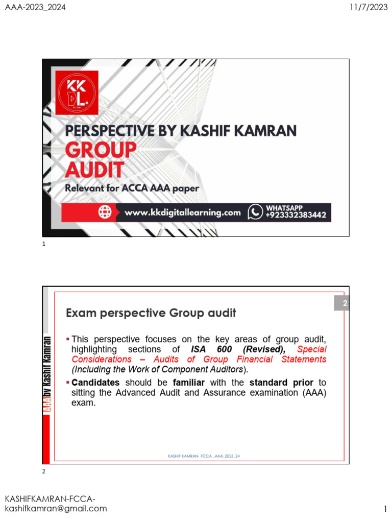 Block 3 Group audit presenentation | PDF | Audit | Financial Statement