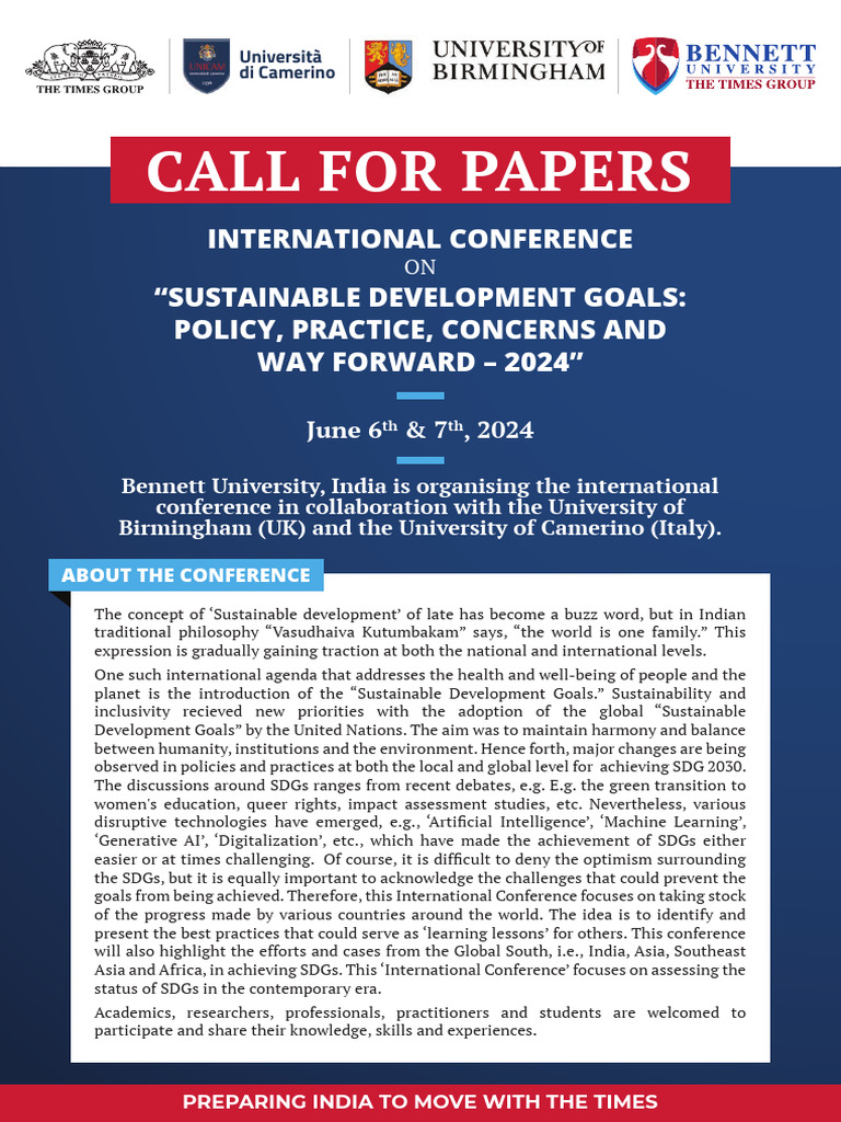 SDG - Call For Paper - Abstract Submission Deadline 30 May 2024 | PDF ...