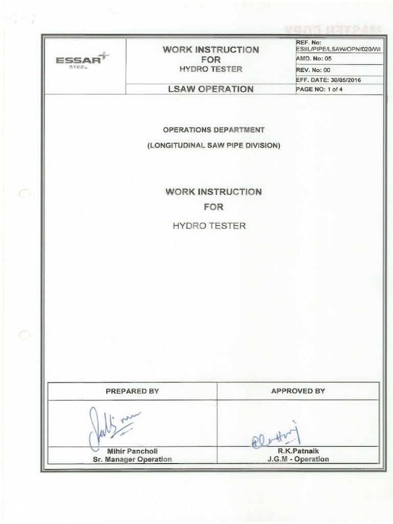 Annex 7.3 - WI Hydrotester | PDF