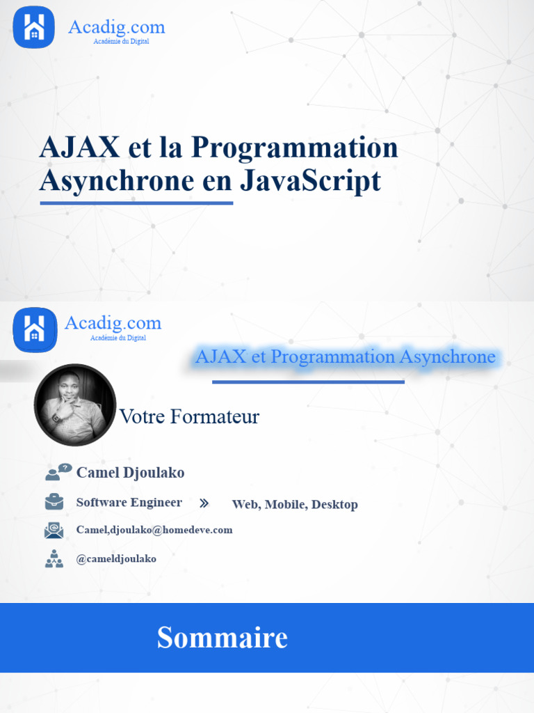 AJAX Et Programmation Asynchrone | PDF | Ajax (Programmation) | JavaScript