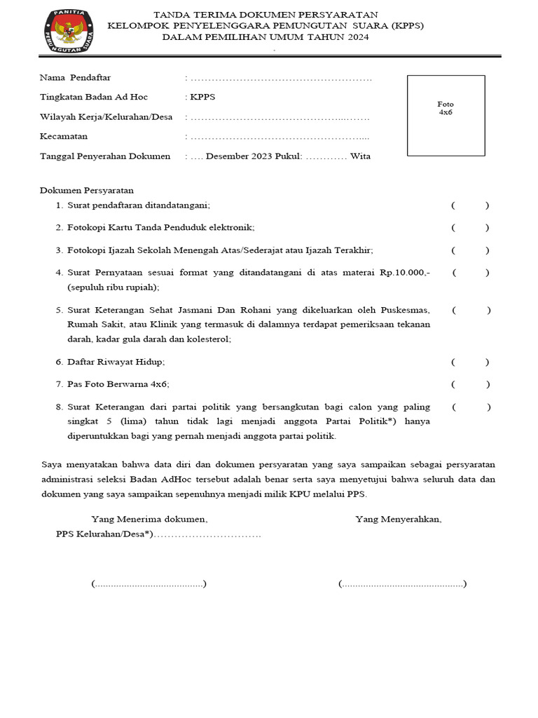 (Draft) Tanda Terima | PDF