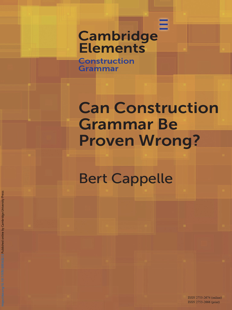 Can Construction Grammar Be Proven Wrong | PDF | Linguistics | Theory