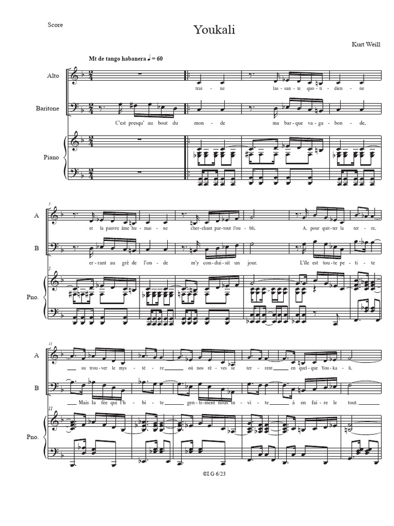 Youkali - Score | PDF