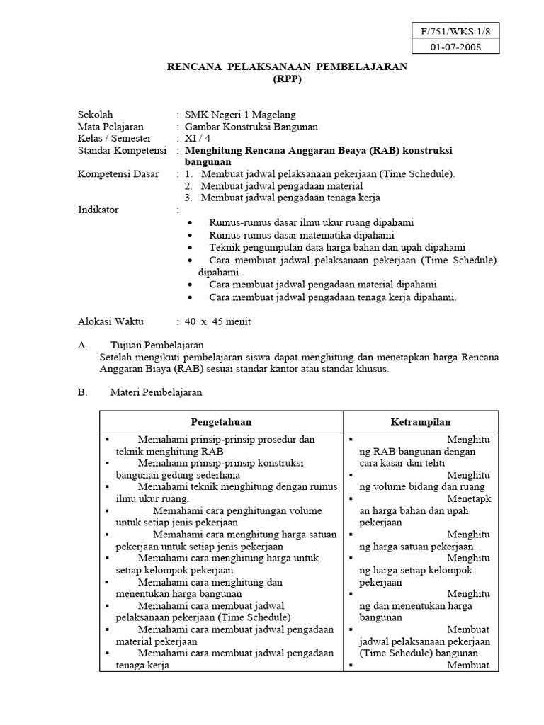 004-KK-020 Menghitung RAB | PDF