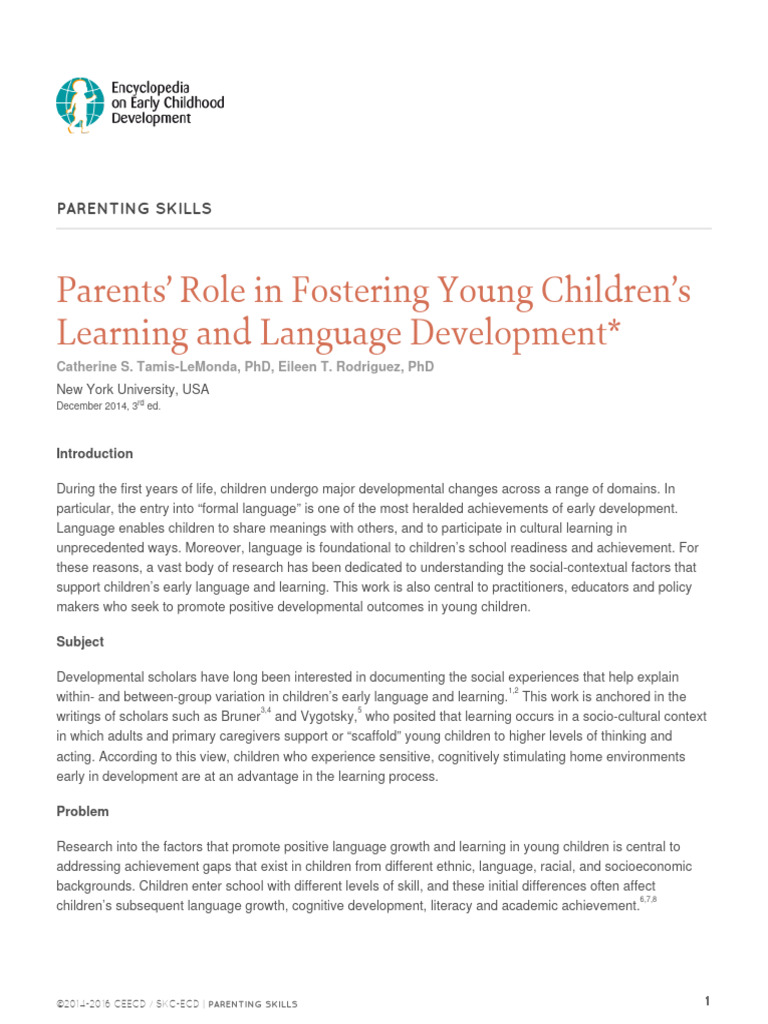 Tamis-LeMonda Rodriguez Encyclopedia Early Childhood Education 2014 ...