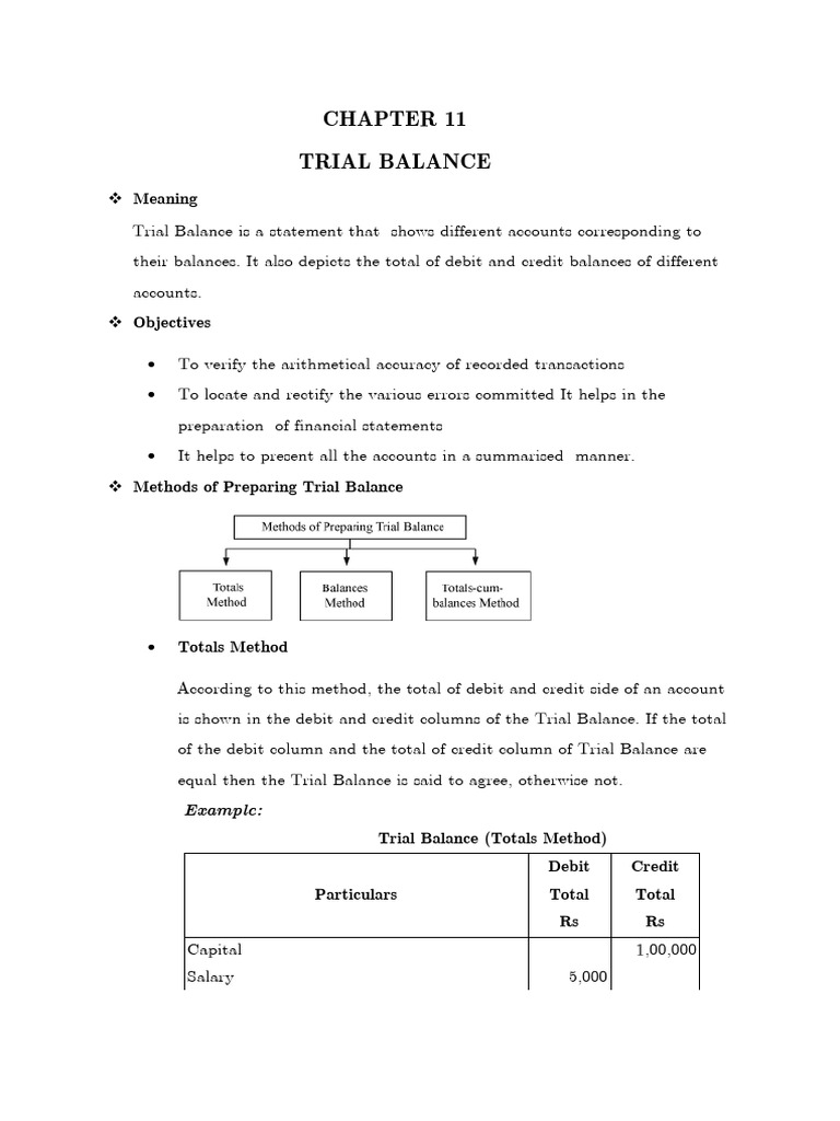 Understanding Trial Balance Methods | PDF | Debits And Credits ...