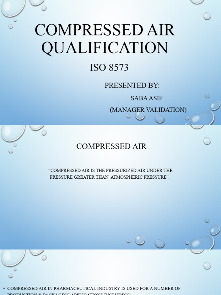 Pharma Compressed Air Standards | PDF | Humidity | Aerosol