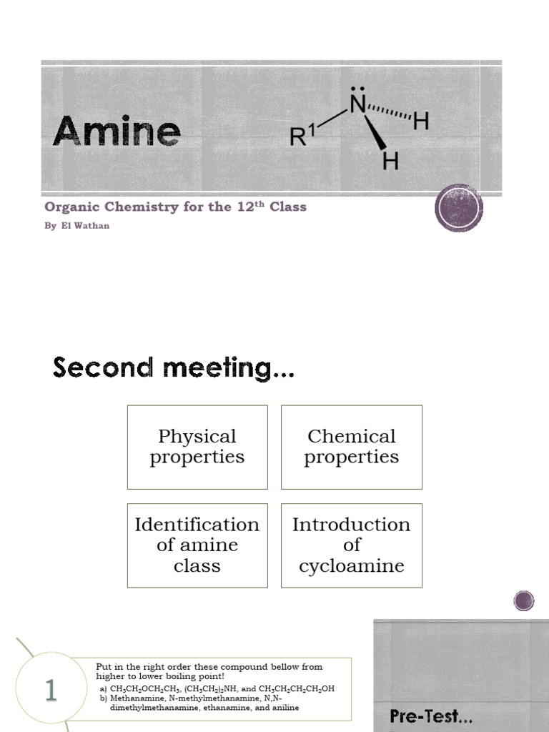 Organic Chemistry - Amine 2 | Download Free PDF | Amine | Chemical Bond