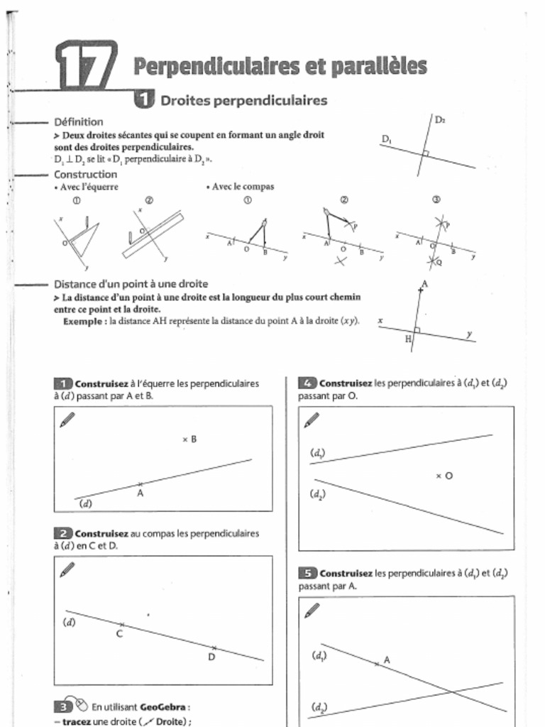 17 Perpendiculaires Et Parallèles | PDF