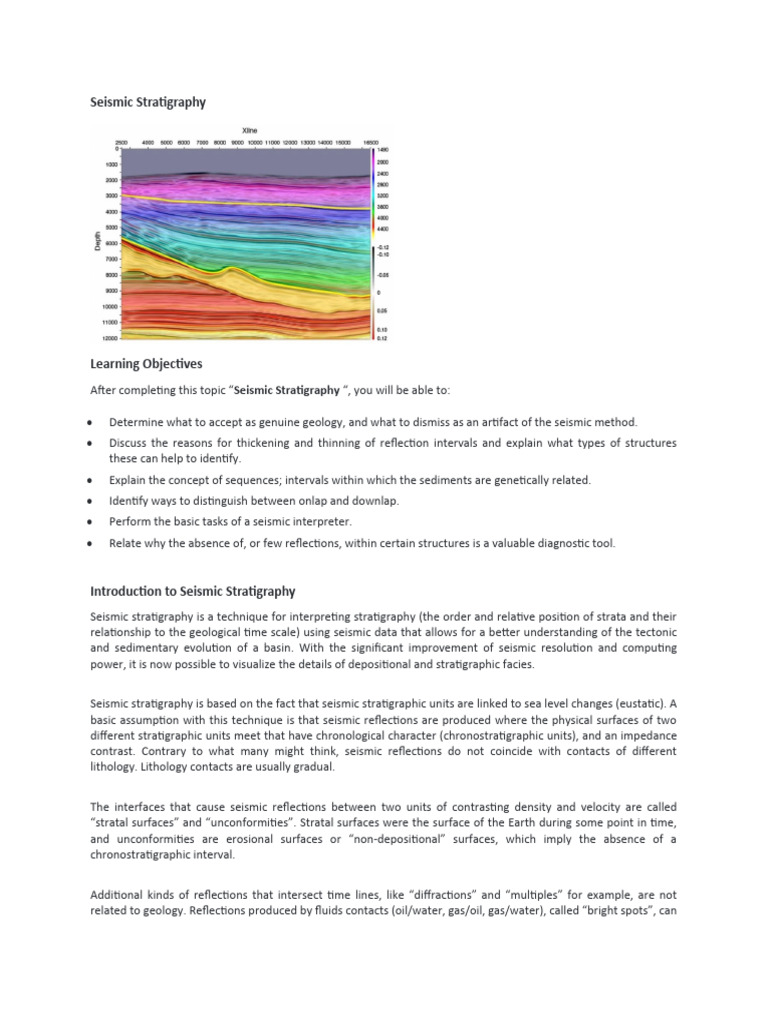 Seismic Stratigraphy | PDF | Stratigraphy | Sedimentary Rock