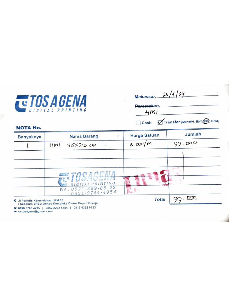 #Nota Spanduk (Pataka) | PDF