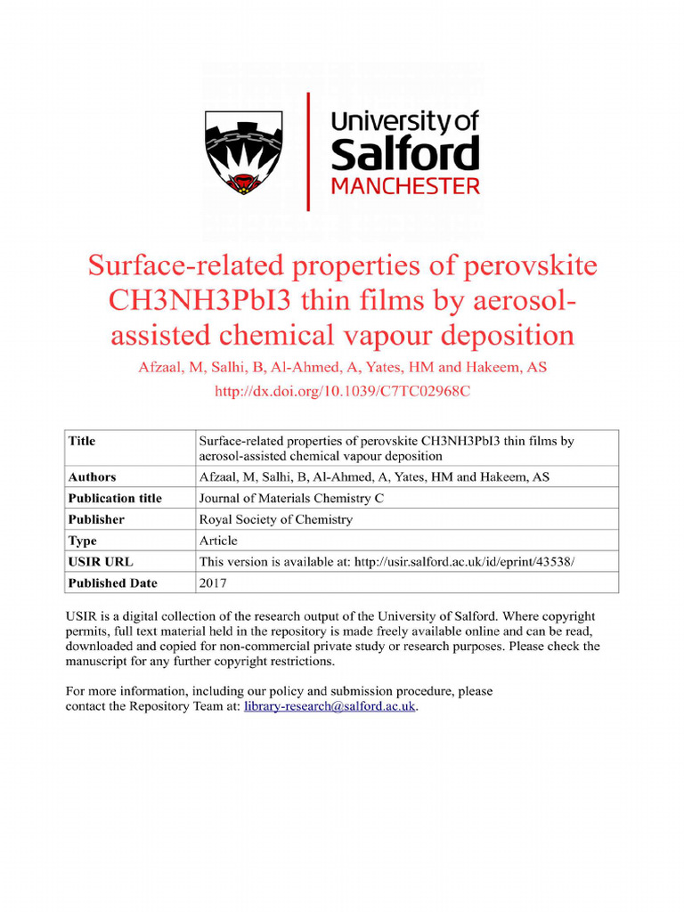 Ellipsometry MAPbI3 | PDF