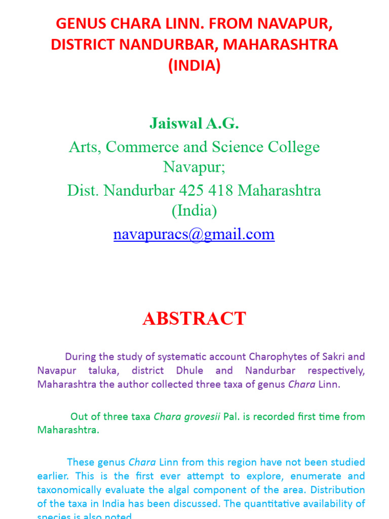 Chara | PDF | Eukaryotes | Plants