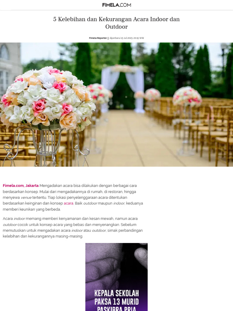 5 Kelebihan Dan Kekurangan Acara Indoor Dan Outdoor | PDF ...