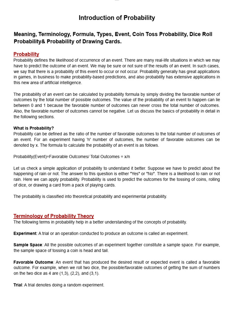 Probability Intro | PDF | Probability | Randomness