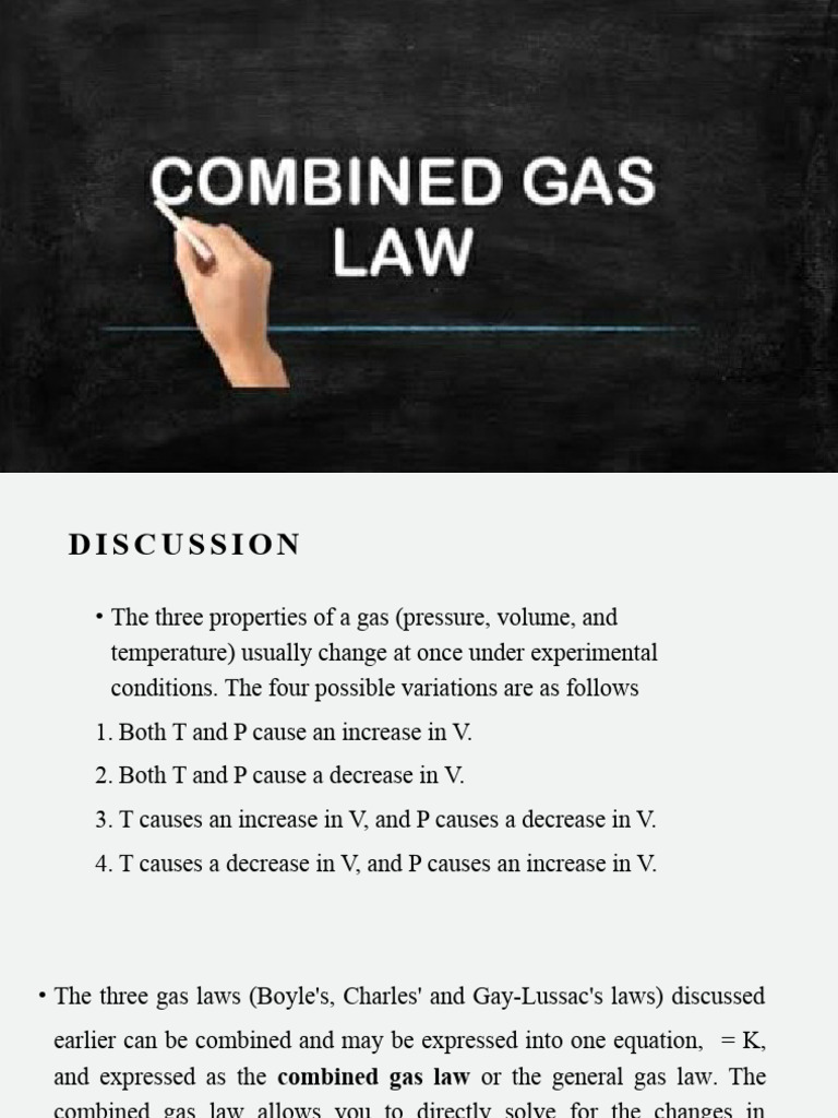 1.6 Combined Gas Laws | PDF