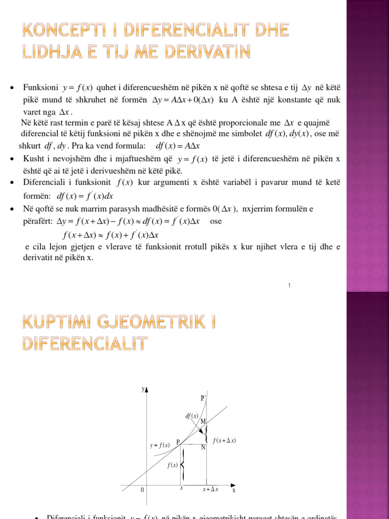 Leksion 7, Diferenciali | PDF